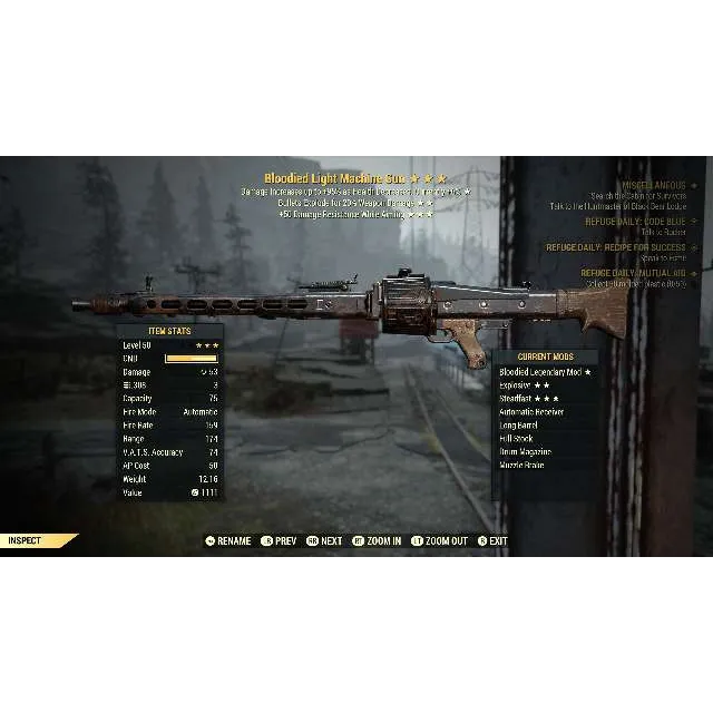 Weapon | BE 50 Light Machine Gun - Fallout 76 Game Items - Gameflip