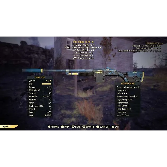 Weapon | AA E 15 The Fixer - Fallout 76 Game Items - Gameflip