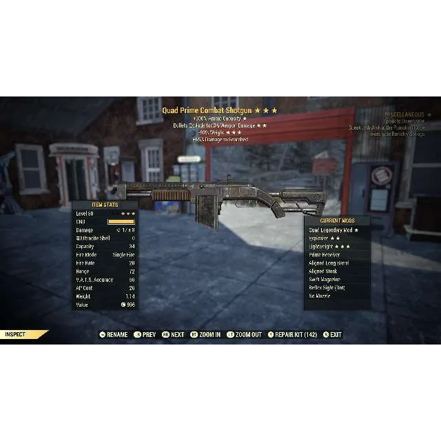 QE90 Prm Combat Shotgun - Fallout 76 Game Items - Gameflip
