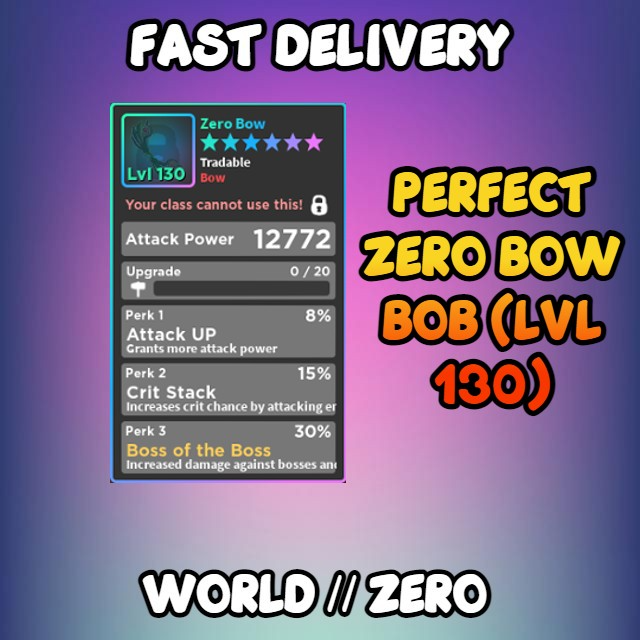 Weapon | Perfect Zero Bow BOB - Game Items - Gameflip