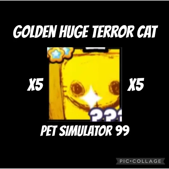 5 Golden Huge Terror Cats - Roblox Game Items - Gameflip