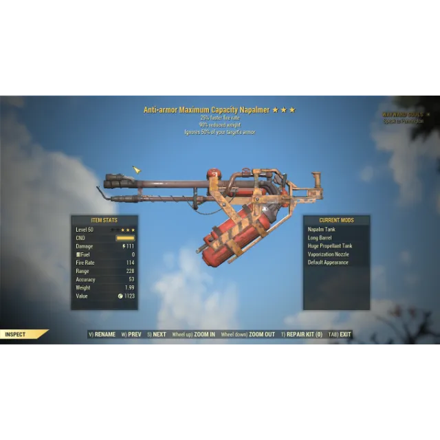 Weapon | Flamer AA/25FFR/90WR - Fallout 76 Game Items - Gameflip