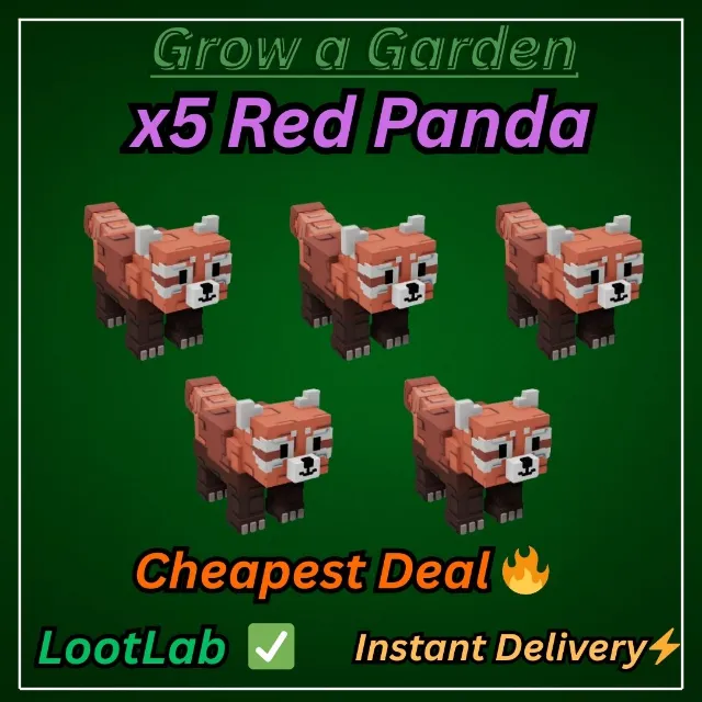 x5 Red panda Grow a Garden - Grow a Garden Game Item - Gameflip