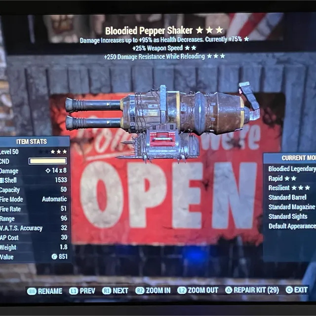 Weapon | B25250 Pepper Shaker - Fallout 76 Game Item - Gameflip