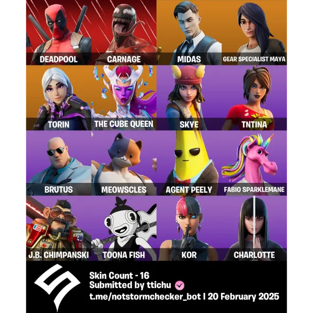 Fortnite : 16 SKINS Deadpool - Midas - Carnage - Agent Peely All ...