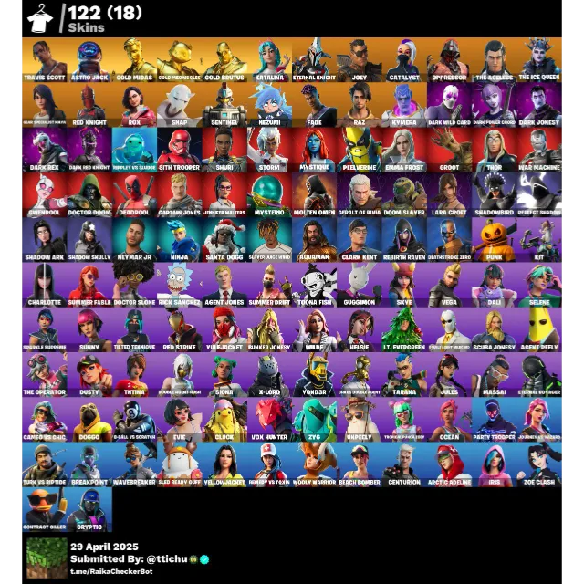 Fortnite : 122 SKINS Travis Scott | Astro Jack | Gold Midas | Gold ...