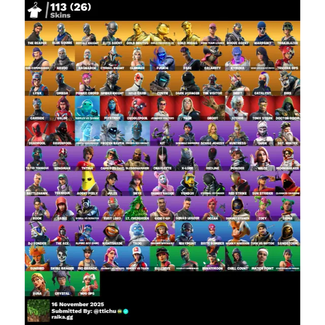Fortnite : 113 Skins Save The World Founders | The Reaper | Blue Squire ...