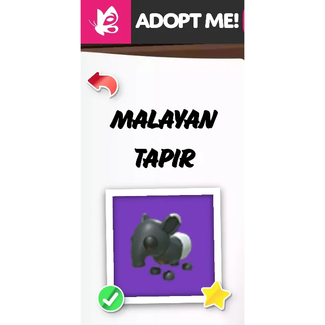 MALAYAN TAPIR FR ADOPT ME PETS - Adopt Me Game Item - Gameflip