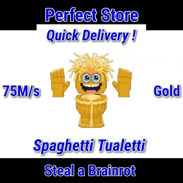 Gold Spaghetti Tualetti 75M/s - Steal a Brainrot Game Item - Gameflip