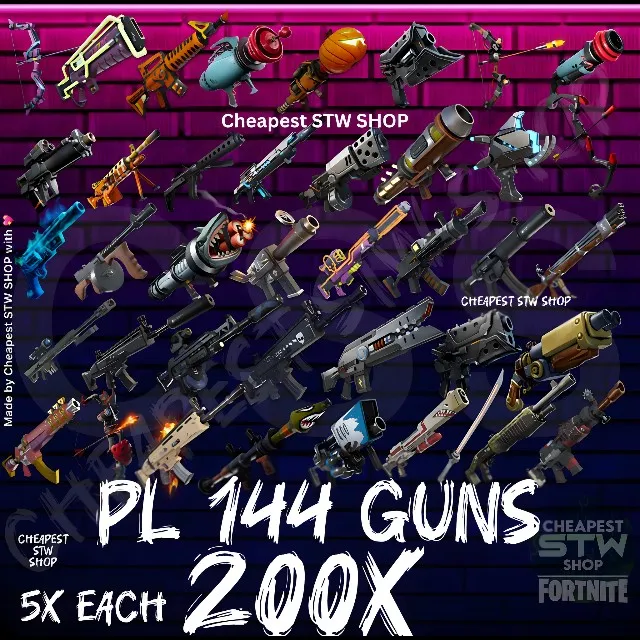 PL 144 Guns 200x godroll - FN STW - Fortnite Game Item - Gameflip