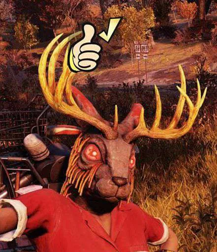 GLOWING JACKALOPE MASK - Fallout 76 Game Item - Gameflip