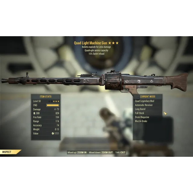 Weapon | QEFR15 Light Machine Gun - Fallout 76 Game Items - Gameflip