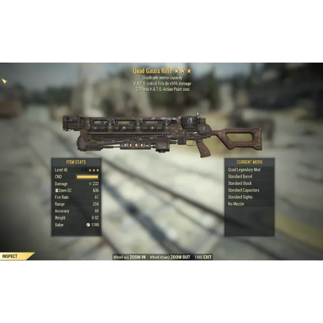 Weapon | Q5025 Gauss Rifle - Fallout 76 Game Items - Gameflip