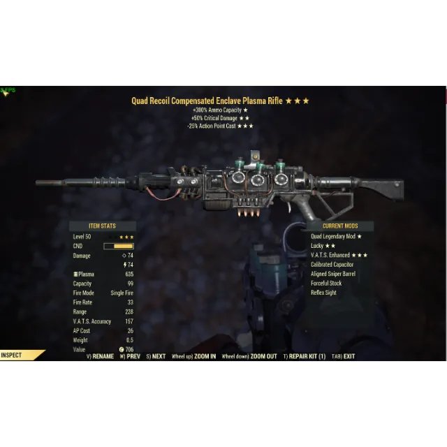 Q5025 Enclave Plasma Rifle - Fallout 76 Game Item - Gameflip