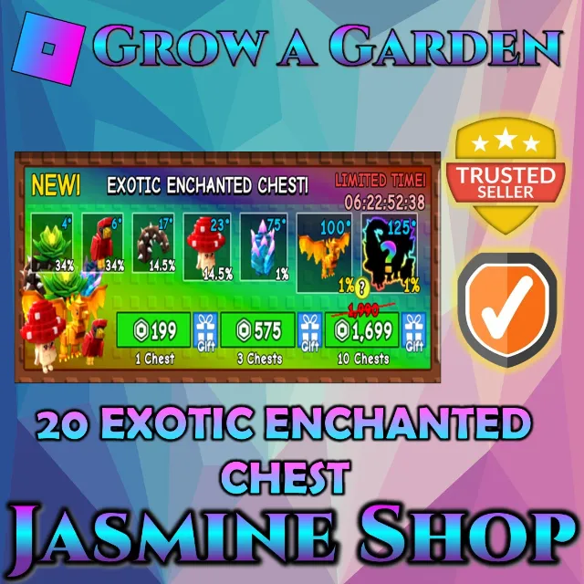 20 EXOTIC ENCHANTED CHEST - Grow a Garden Game Item - Gameflip