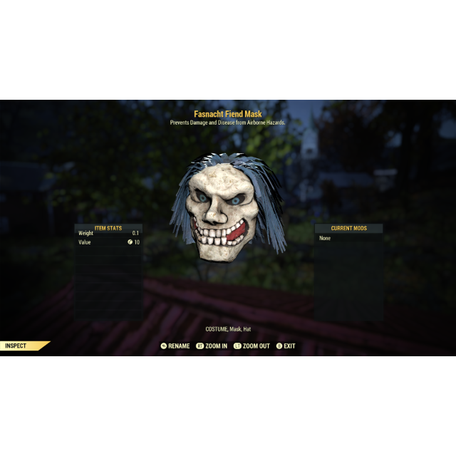 Fasnacht Mask | Fiend Mask - Fallout 76 Game Item - Gameflip