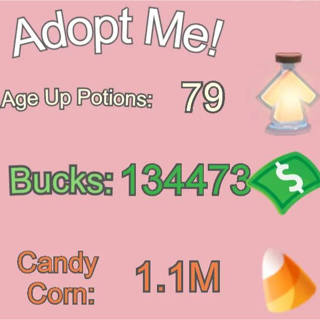 Age Up Potions + Bucks + Candy Corn - Adopt Me - Adopt Me! Game Account ...