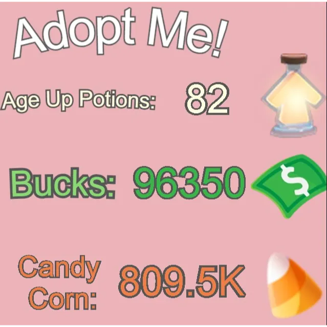 Age Up Potions + Bucks + Candy Corn - Adopt Me - Adopt Me! Game Account ...