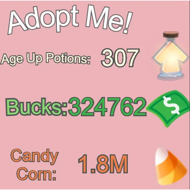Age Up Potions + Bucks + Candy Corn - Adopt Me - Adopt Me! Game Account ...