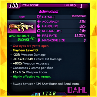 Weapon | MOD Ashen Beast ☣LvL 1 - Game Items - Gameflip