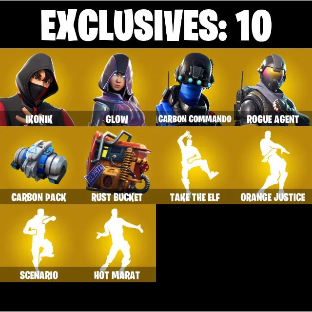 FORTNITE ACCOUNT - 23 skins | IKONIK | Glow | Carbon Commando | Rogue ...