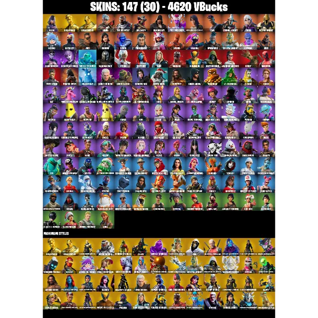 FORTNITE ACCOUNT - 🤫147 skins🤫 | Glow | Merry Mint Axe | Aerial Assault ...