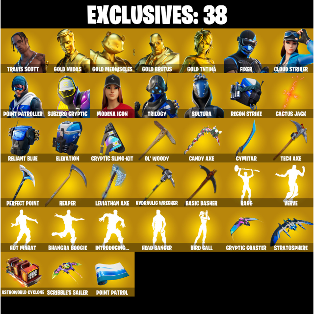 FORTNITE ACCOUNT - 293 skins | Travis Scott | Renegade Raider ...