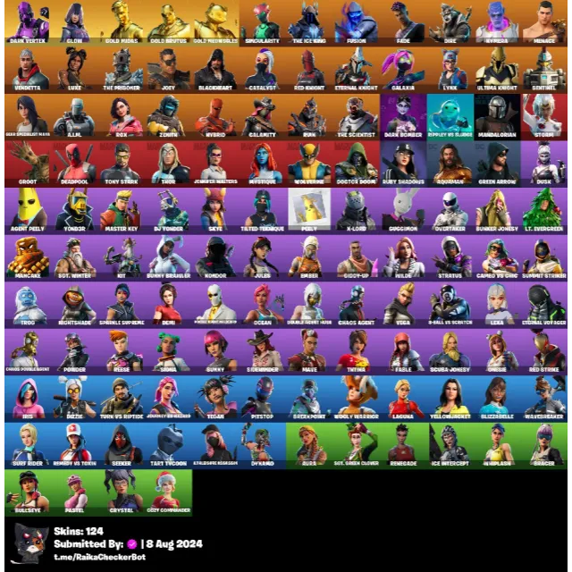 Fortnite Account - Minty Axe - 124 Skins - Dark Vertex - Glow - Epic ...