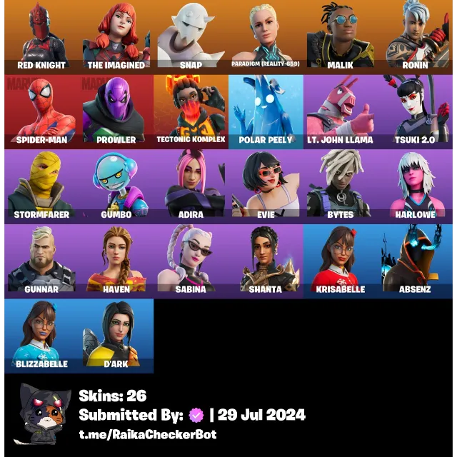Fortnite Account - 26 Skins- 1100 vBucks - Epic Games Games - Gameflip