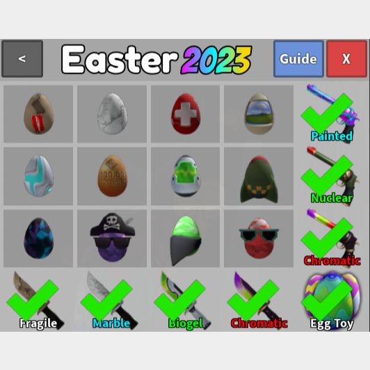 MM2 Easter Bingo Weapons - Game Items - Gameflip