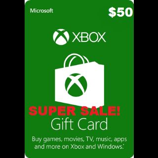 Xbox Live $50 USA Gift Card Points USD Dollars For Microsoft Xbox 360 ...