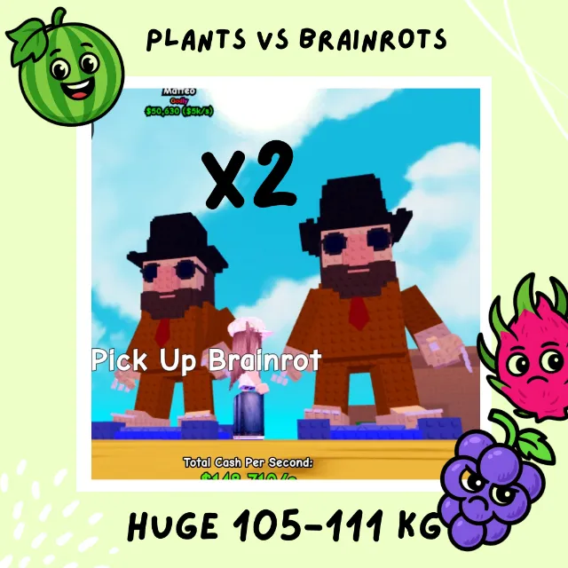 2X HUGE Metteo Brainrot - Plants vs Brainrots Game Item - Gameflip