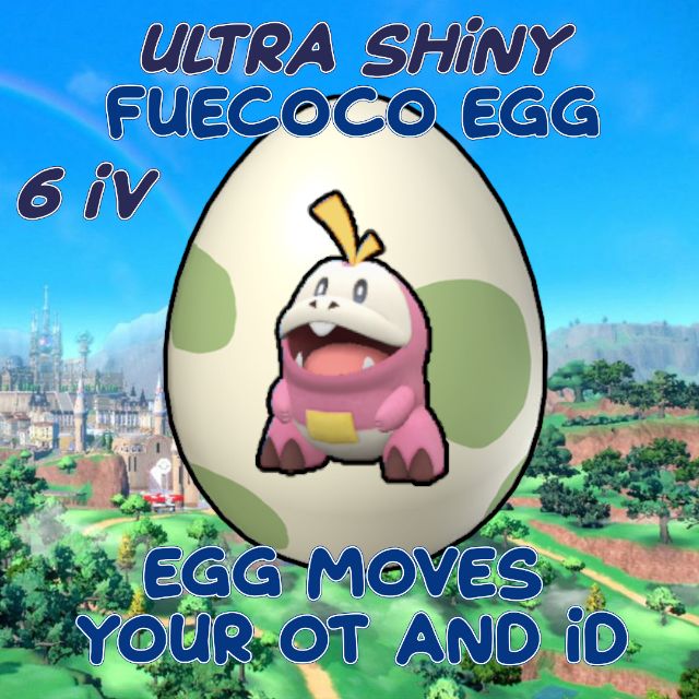 Ultra Shiny Fuecoco EGG / Your OT ID - Game Items - Gameflip