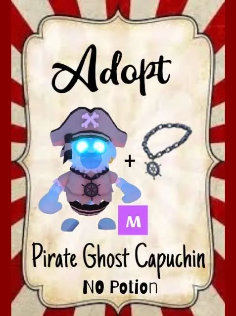 M Pirate Ghost Capuchin - Adopt Me Game Items - Gameflip