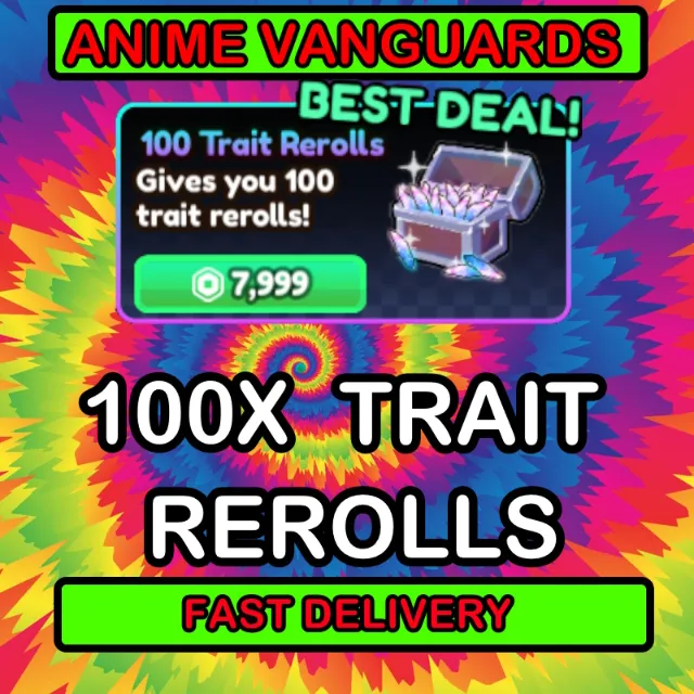 TRAIT REROLLS - ANIME VANGUARDS - Anime Vanguards Game Item - Gameflip