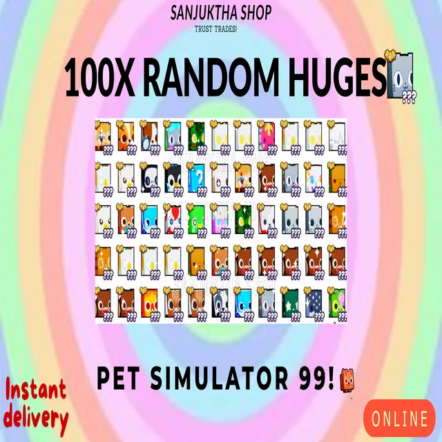 100x Random Huges ps99 - Pet Simulator 99 Game Item - Gameflip