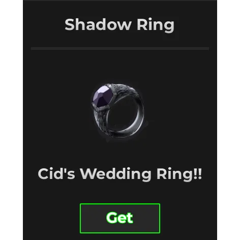 Rock Fruits Shadow Ring - Other Game Item - Gameflip