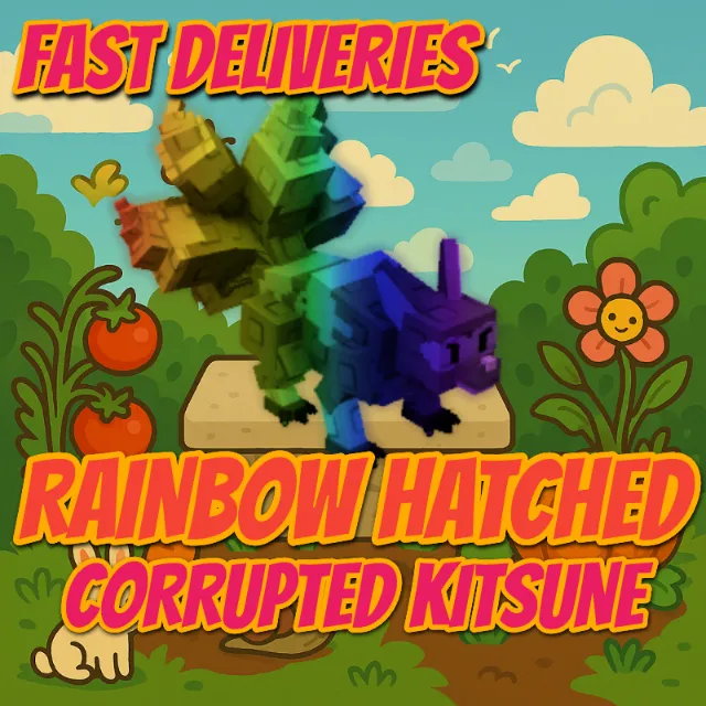 (Rainbow Hatched) Corrupted Kitsune | Grow a Garden - Other Game Item ...