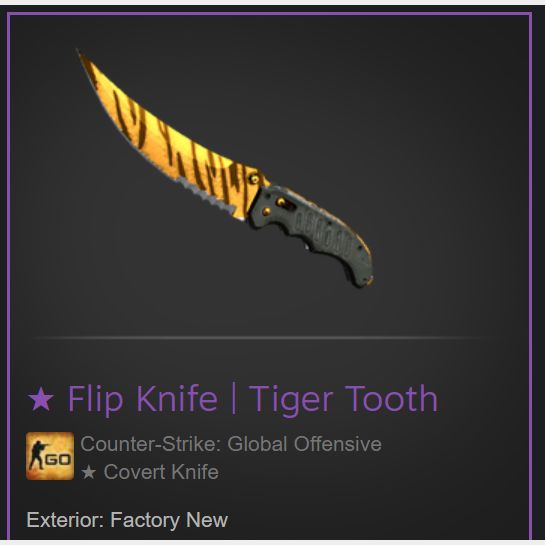 Flip Knife | Tiger Tooth (Fac New) - CS2 Game Items - Gameflip