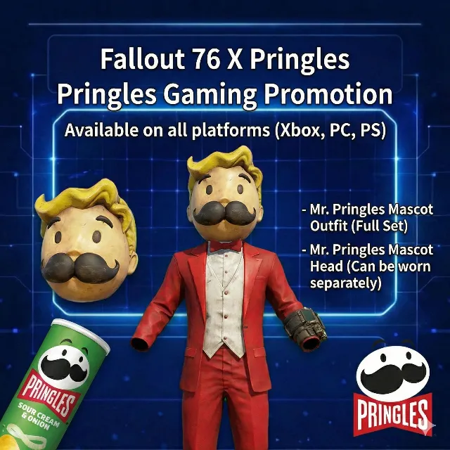 Fallout 76 X Pringles Gaming Promotion - Mr. Pringles Mascot Outfit ...