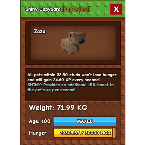 TITANIC CAPYBARA PET | GROW A GARDEN - Grow a Garden Game Item - Gameflip