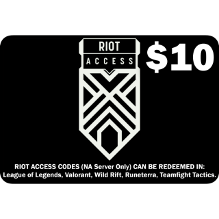 $10.00 Riot Access Card - Riot Points Gift Cards - Gameflip