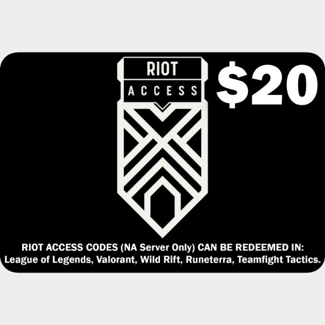 $20.00 Riot Access Card - Riot Points Gift Cards - Gameflip