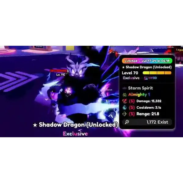 Shadow Dragon Almighty - Anime Defenders Game Items - Gameflip