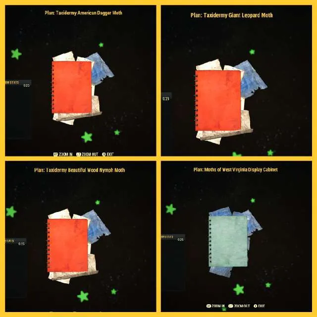 TAXIDERMY MOTH PLANS SET - Fallout 76 Game Item - Gameflip