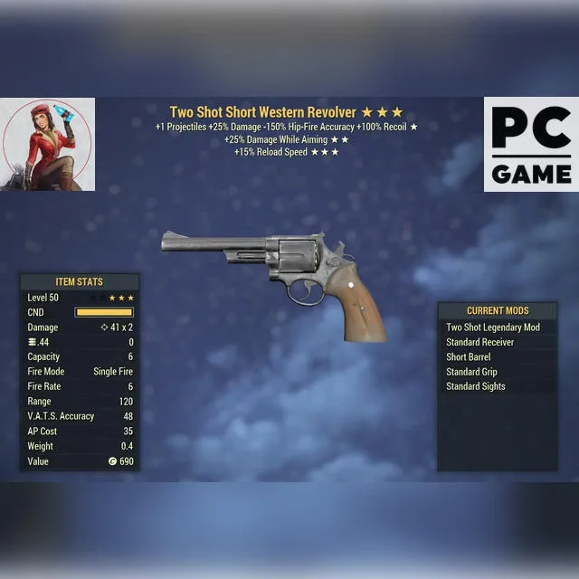 TS/25AIM/15R Western Revolver - Fallout 76 Game Items - Gameflip