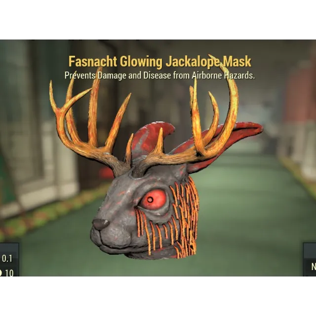 Fasnacht Glowing Jackalope Mask - Fallout 76 Game Item - Gameflip