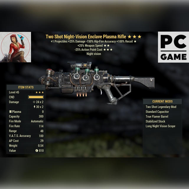 TS/25WS/25AP Enclave Plasma Rifle - Fallout 76 Game Items - Gameflip