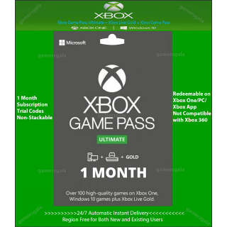Xbox Ultimate Game Pass 1 Month Non-Stackable XGPU Global Code with ...