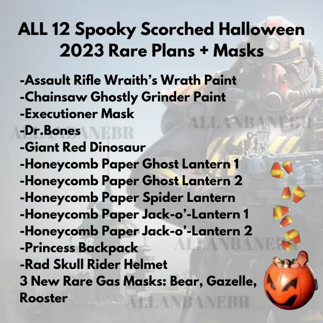 ALL NEW RARE Halloween Plans +Masks - Fallout 76 Game Items - Gameflip